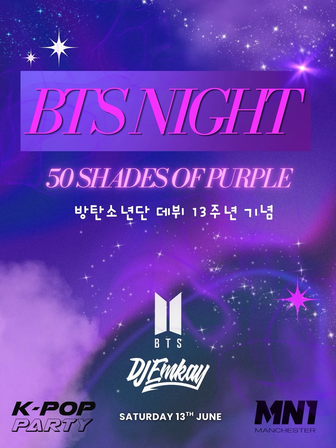 BTS Night - 50 Shades of Purple – Manchester, 13 June 2026 | K-Pop Tracker