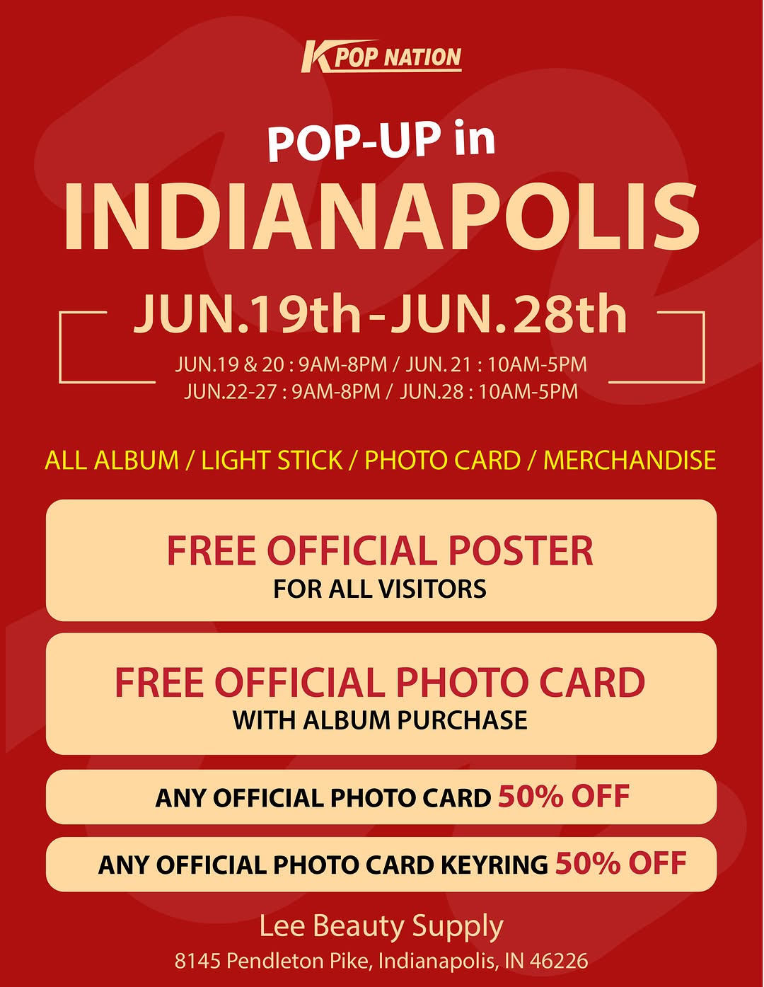 KPOP NATION POP-UP IN INDIANAPOLIS – Indianapolis, June 19 – 28, 2026 ...