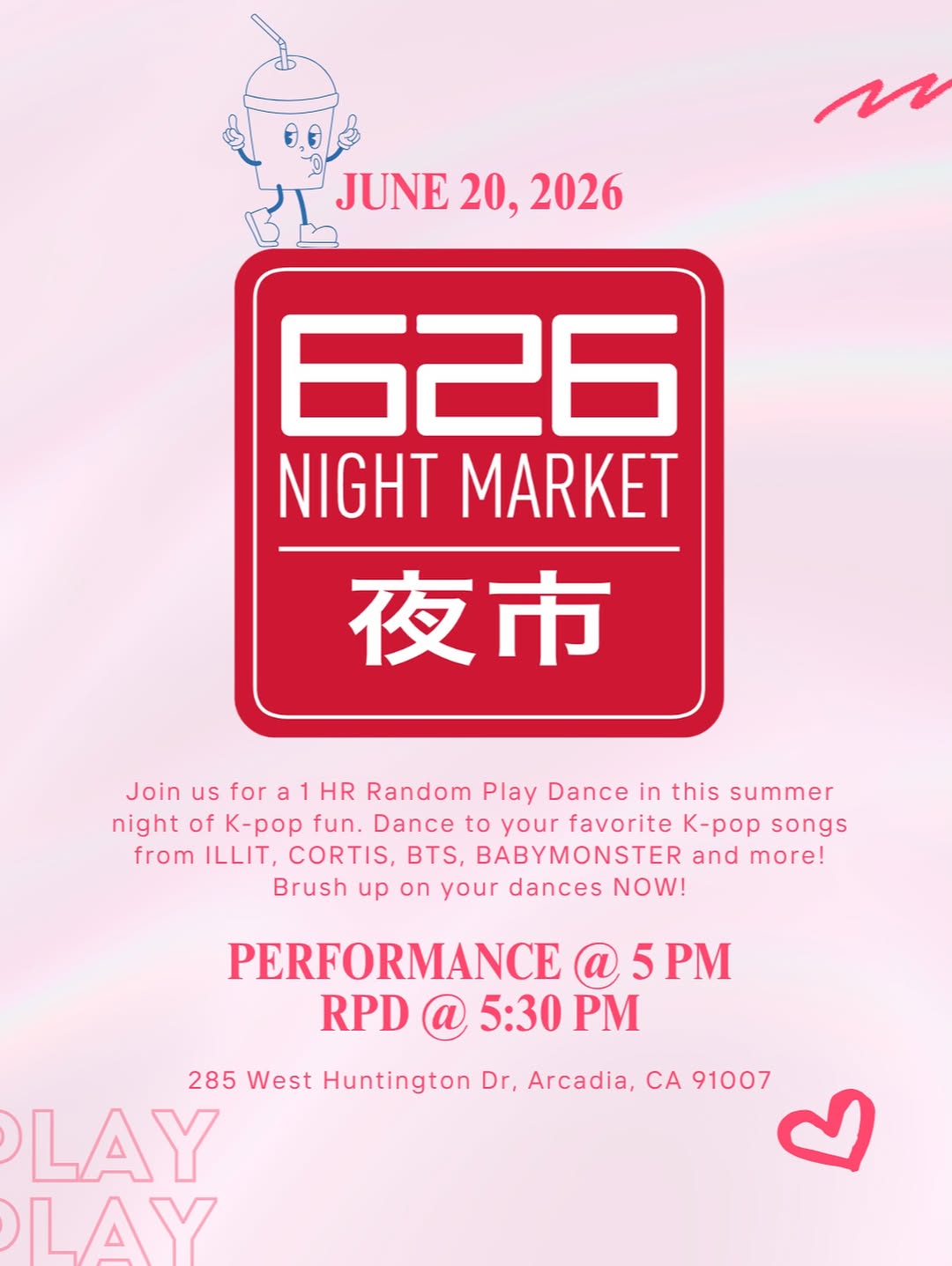 SHERO at 626 NIGHT MARKET – Arcadia, June 20, 2026 | K-Pop Tracker